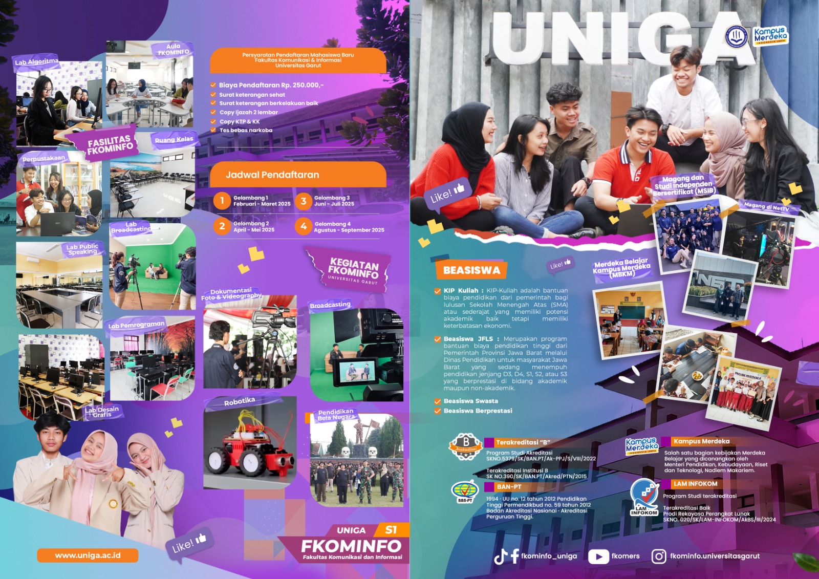 E-Brosur PMB FKOMINFO 2025/2026 – Fakultas Komunikasi dan Informasi UNIGA