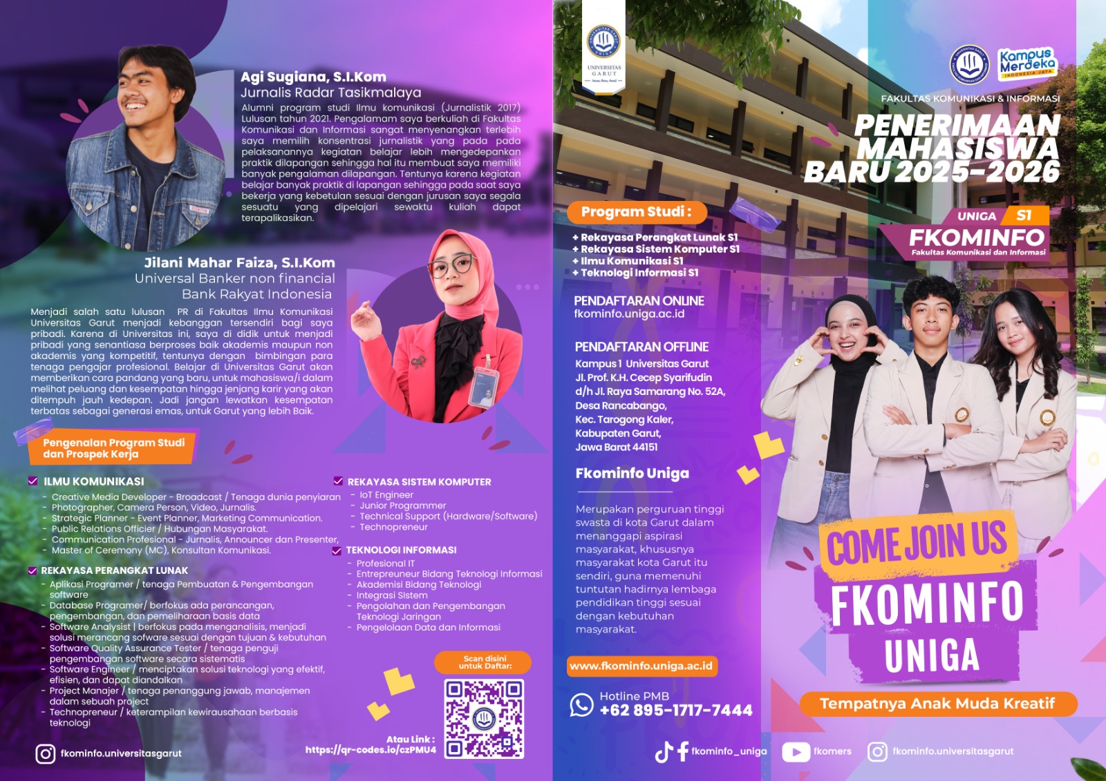 E-Brosur PMB FKOMINFO 2025/2026 – Fakultas Komunikasi dan Informasi UNIGA